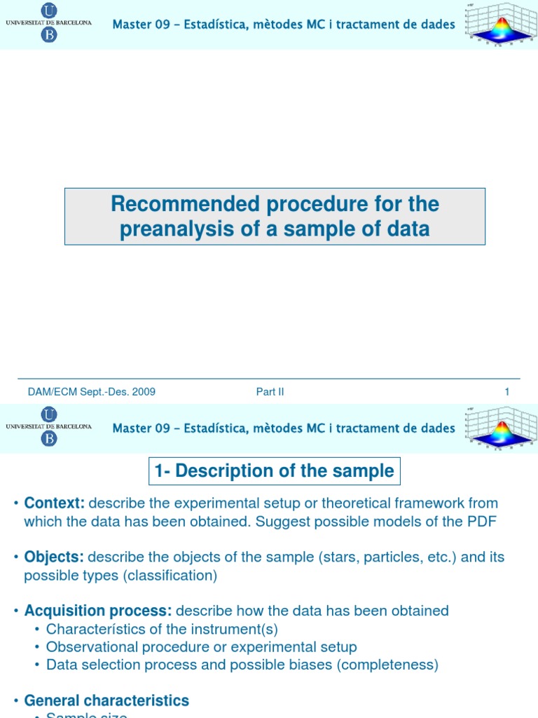Preanalysis of A Data Sample | PDF