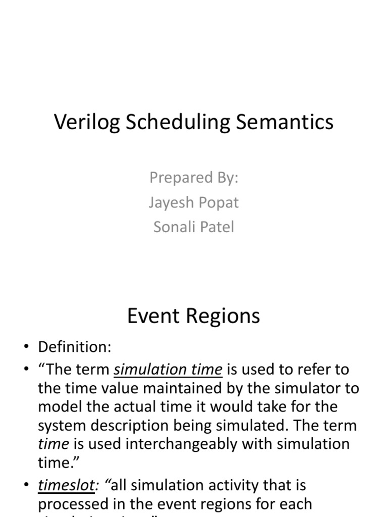 Verilog Scheduling Semantics | Download Free PDF | Systems Engineering ... Verilog Scheduling Semantics | Download Free PDF | Systems Engineering ...