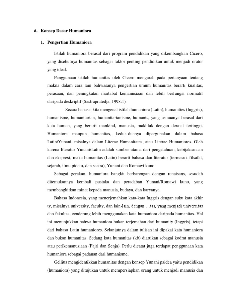 Konsep Dasar Humaniora | PDF
