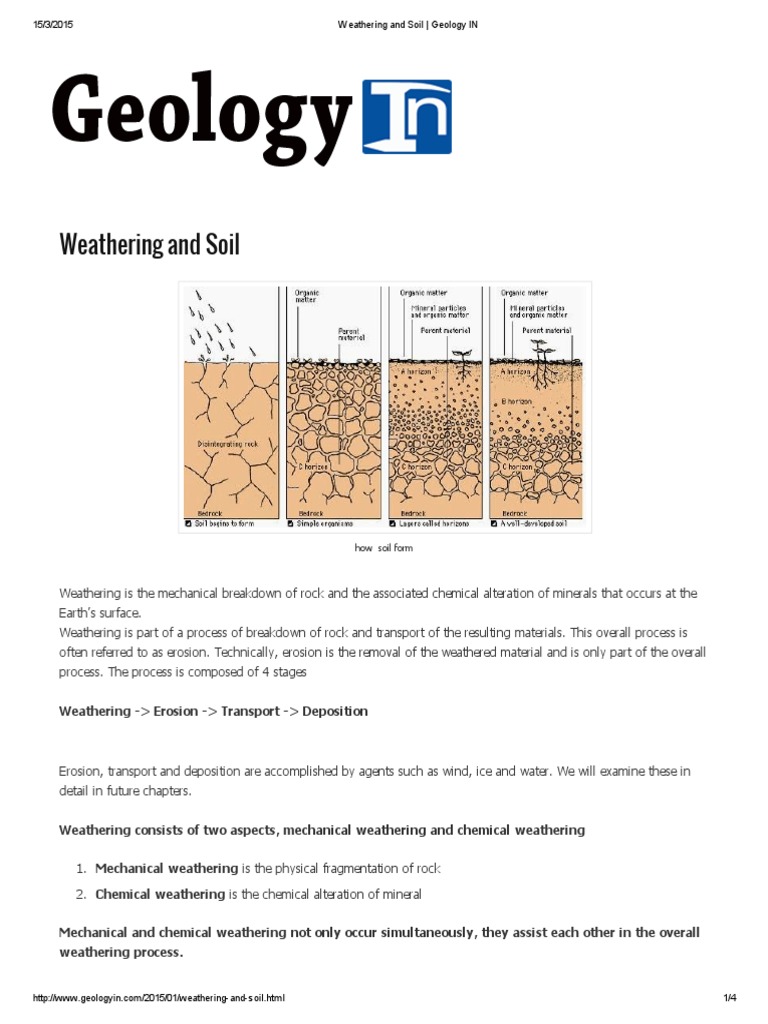 Weathering Processes and Soil Formation | PDF | Weathering | Soil