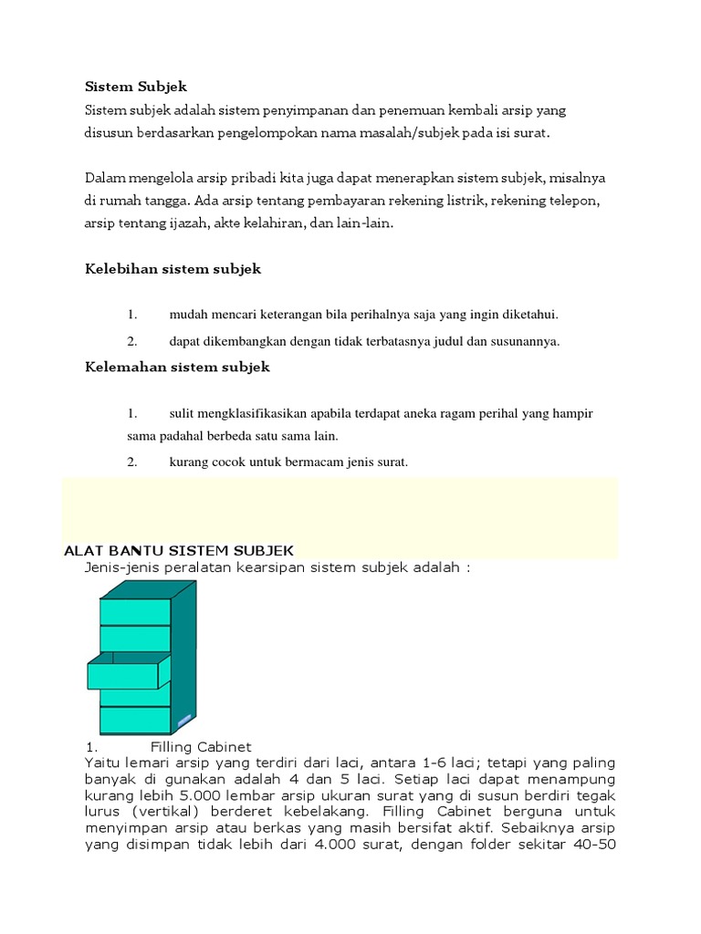 Kelebihan dan Kekurangan Sistem Subjek | PDF | Griya & Taman