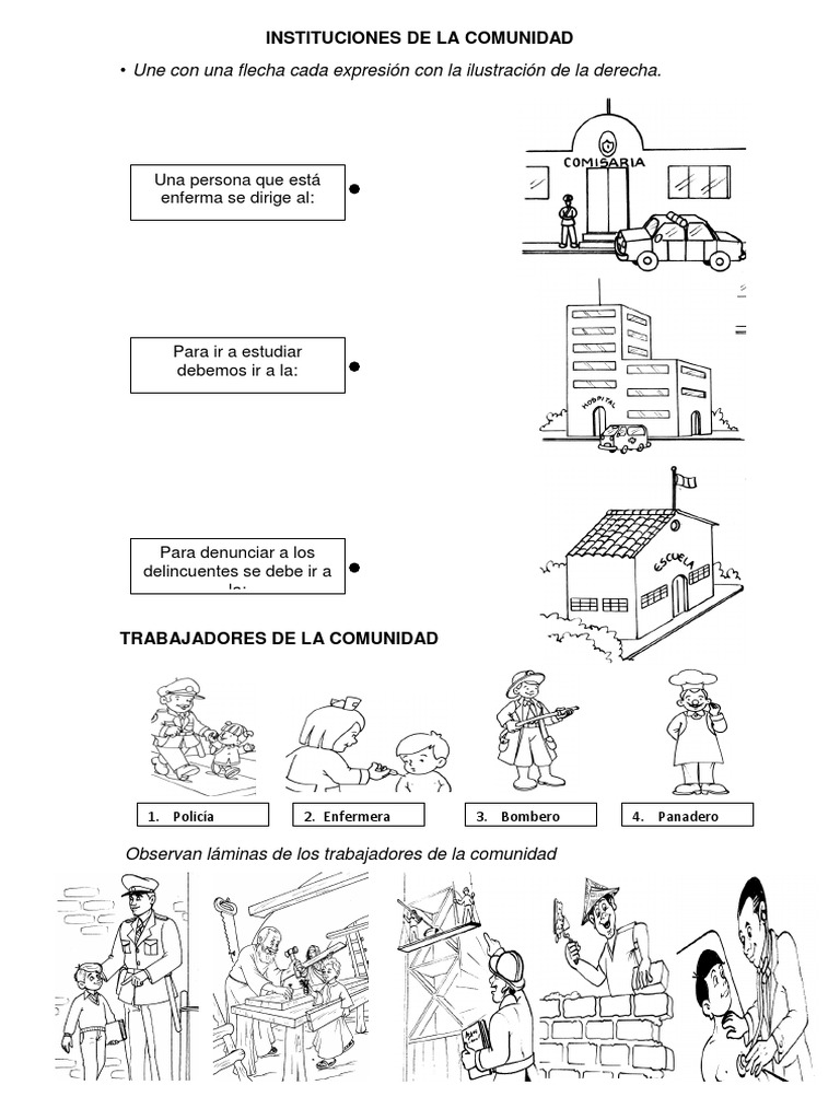 Actividades sobre instituciones comunitarias | PDF