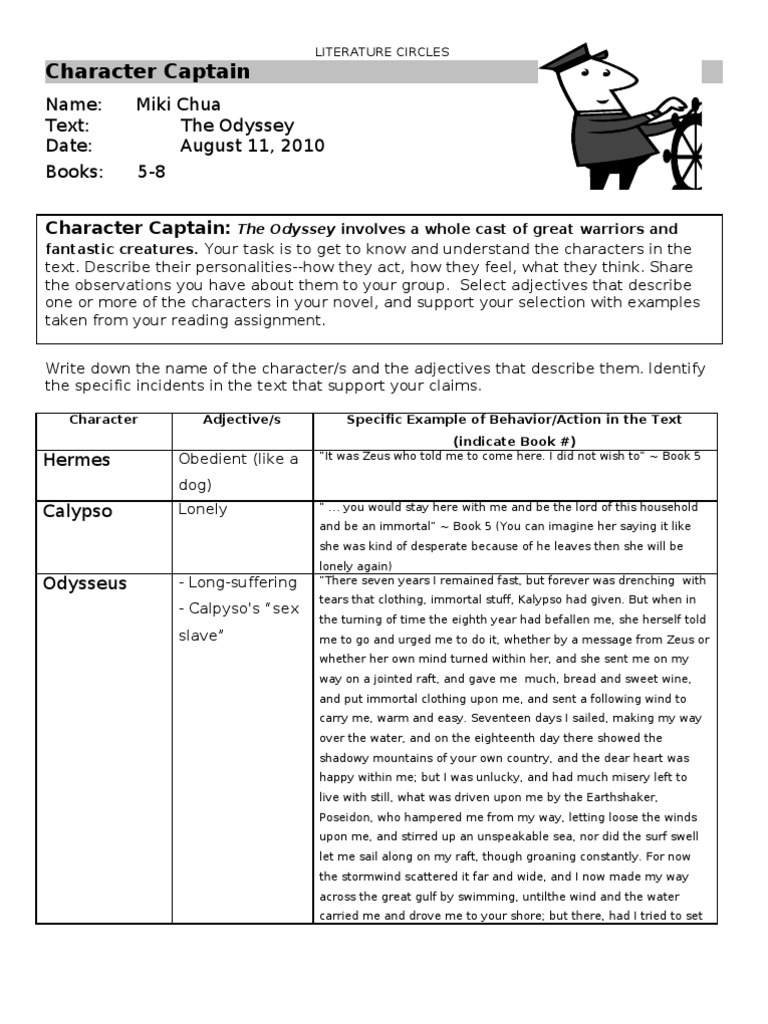 Character Analysis in The Odyssey | PDF | Odyssey | Greek Mythology