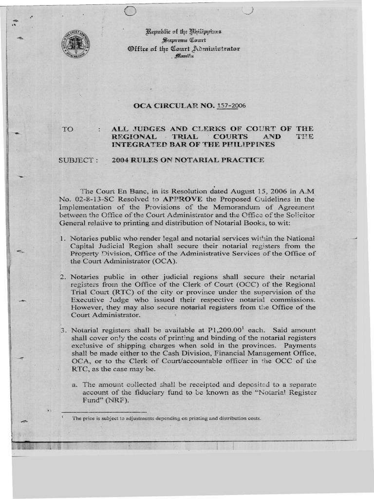 Notarial Register Guidelines Philippines | PDF | Notary Public ...