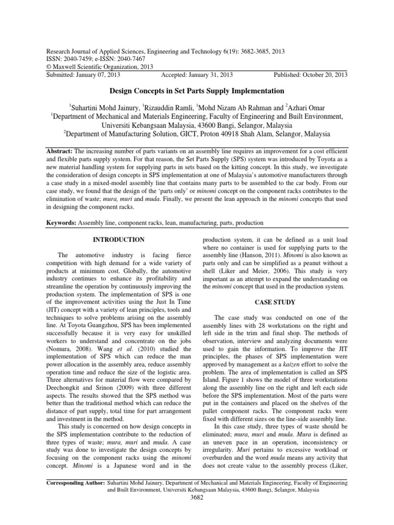 SPS Malaysia Case Study | PDF | Lean Manufacturing | Operations Management