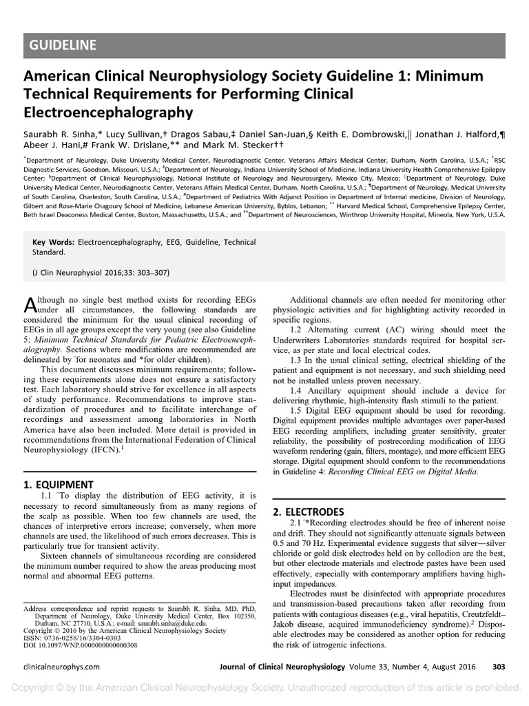 American Clinical Neurophysiology Society Guideline 1: Minimum ...