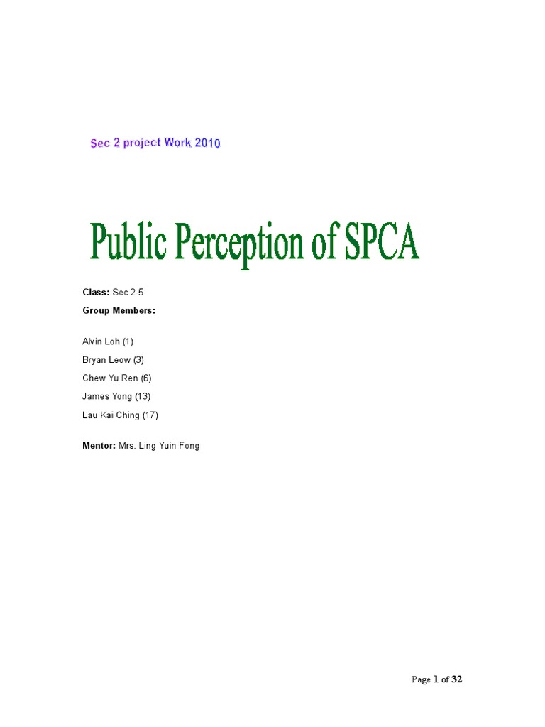 Public Perception of SPCA | PDF | Cats | Cruelty To Animals
