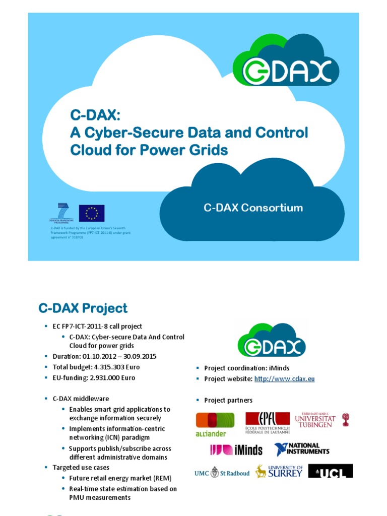 C-DAX: A Cyber-Secure Data and Control Cloud For Power Grids | PDF ...