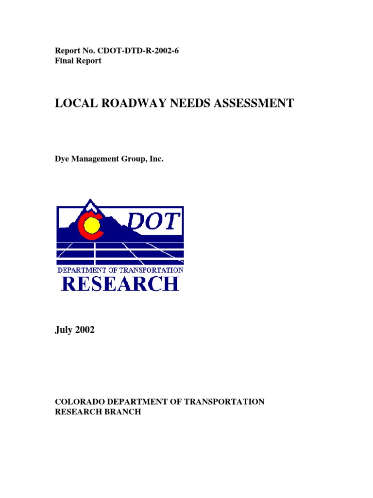 Local Road Way | PDF | Needs Assessment | Time Series