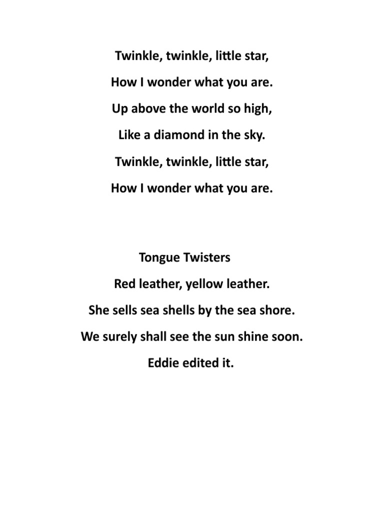 Tongue Twisters | PDF | Young Adult
