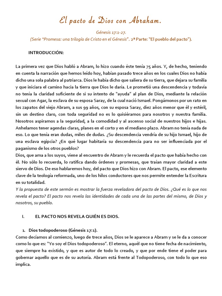 El Pacto de Dios Con Abraham | PDF | Circuncisión | Abrahán