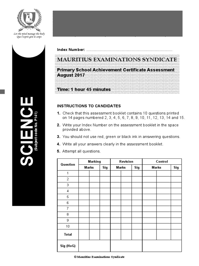 Psac2017 Grade6 Science PDF | PDF | Foods | Energy And Resource
