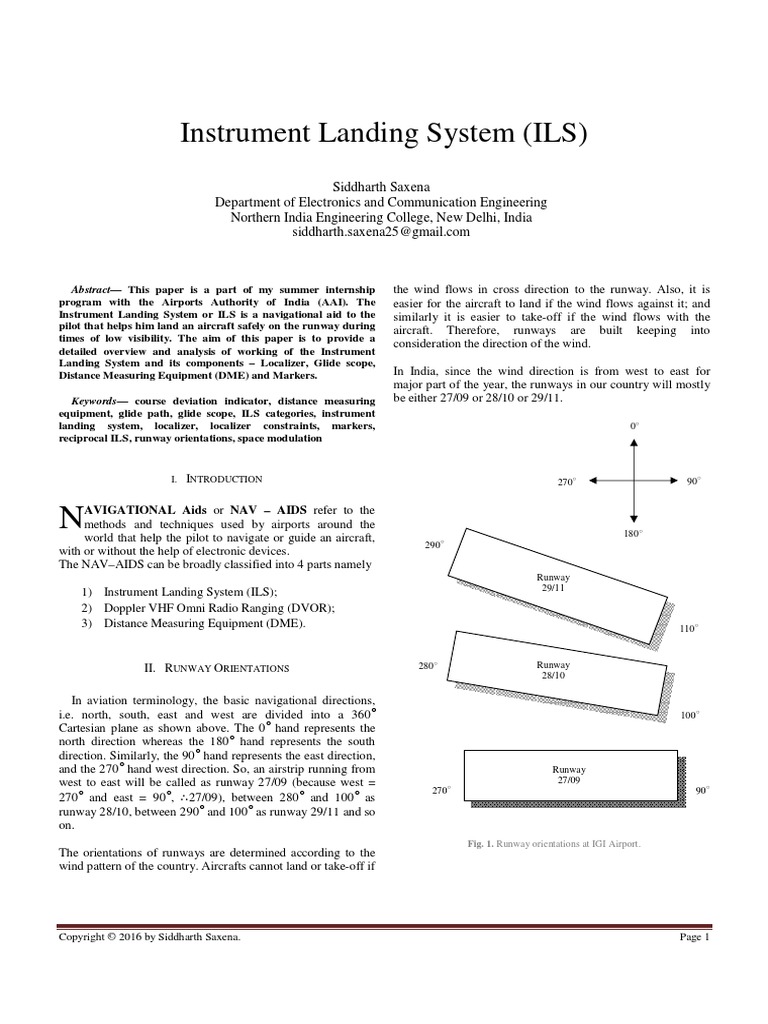 Instrument Landing System | Telecommunications Engineering | Aviation