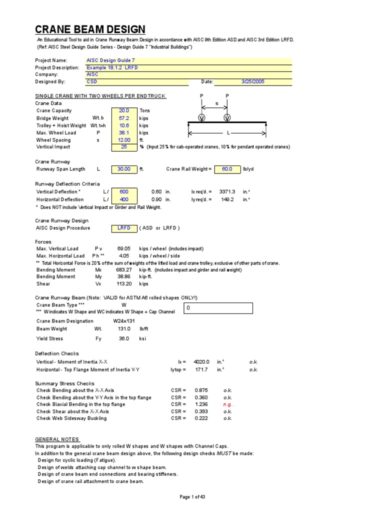 Crane Beam Design | PDF