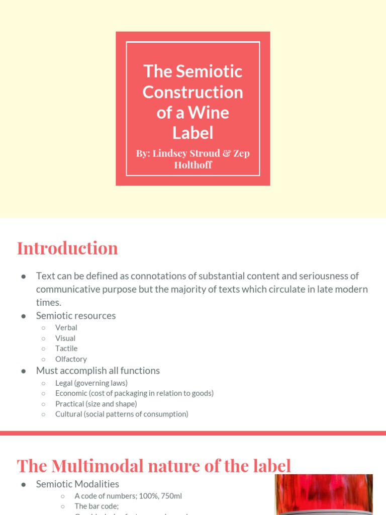 The Semiotic Construction of A Wine Label | Download Free PDF ...