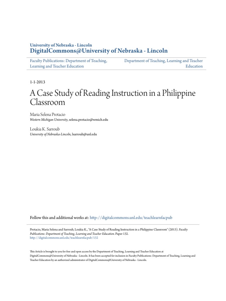 A Case Study of Reading Instruction in A Philippine PDF | PDF | Reading ...