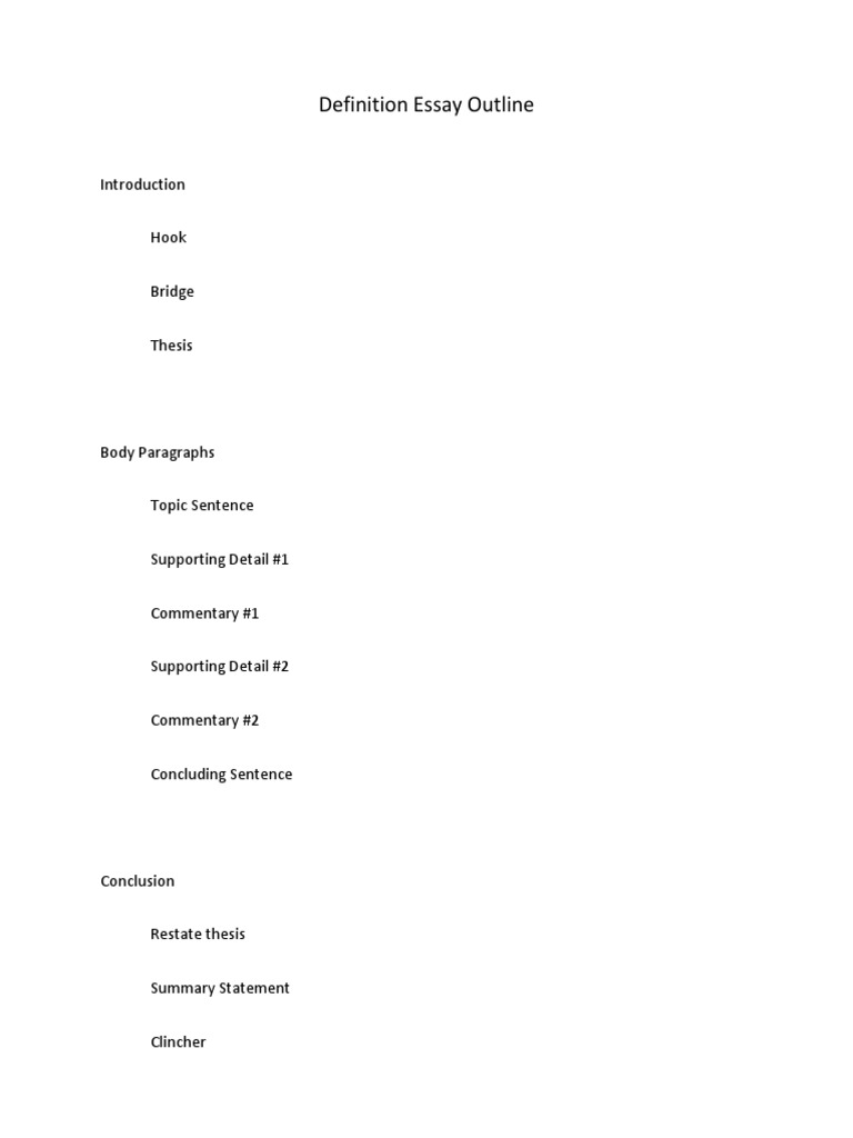 Definition Essay Outline Honors | PDF | Science & Mathematics