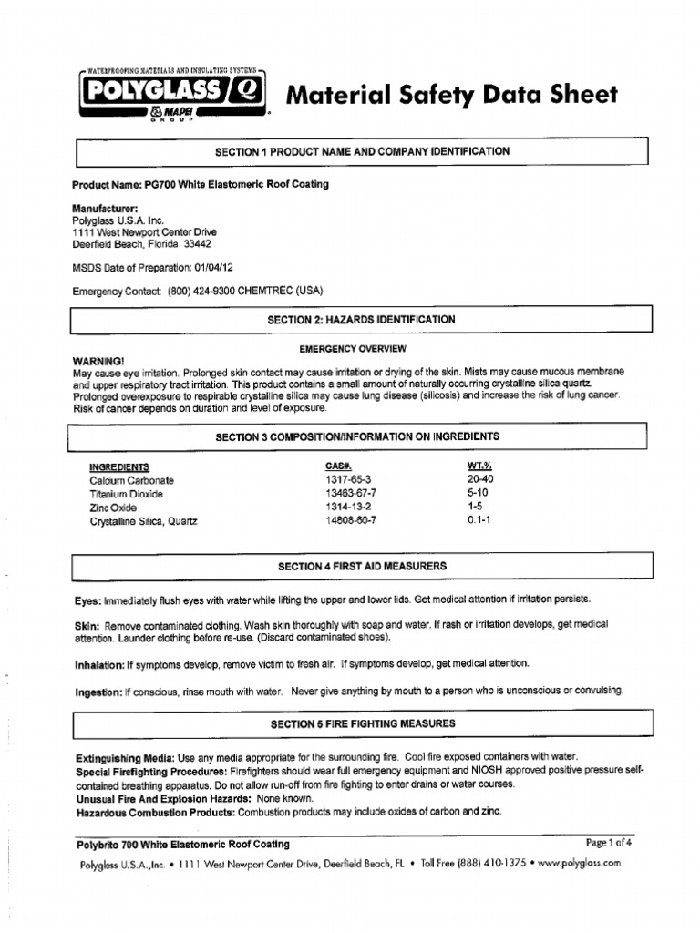 MSDS PG-700 PDF | PDF