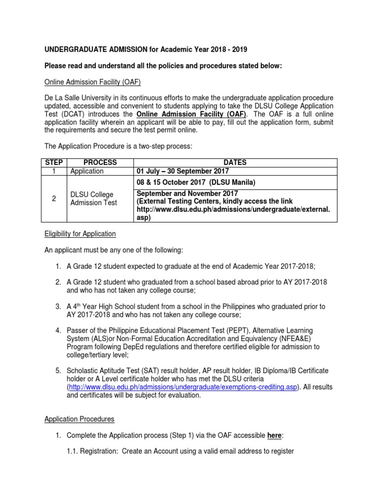 DSLU Requirements | PDF | University And College Admission | Birth ...