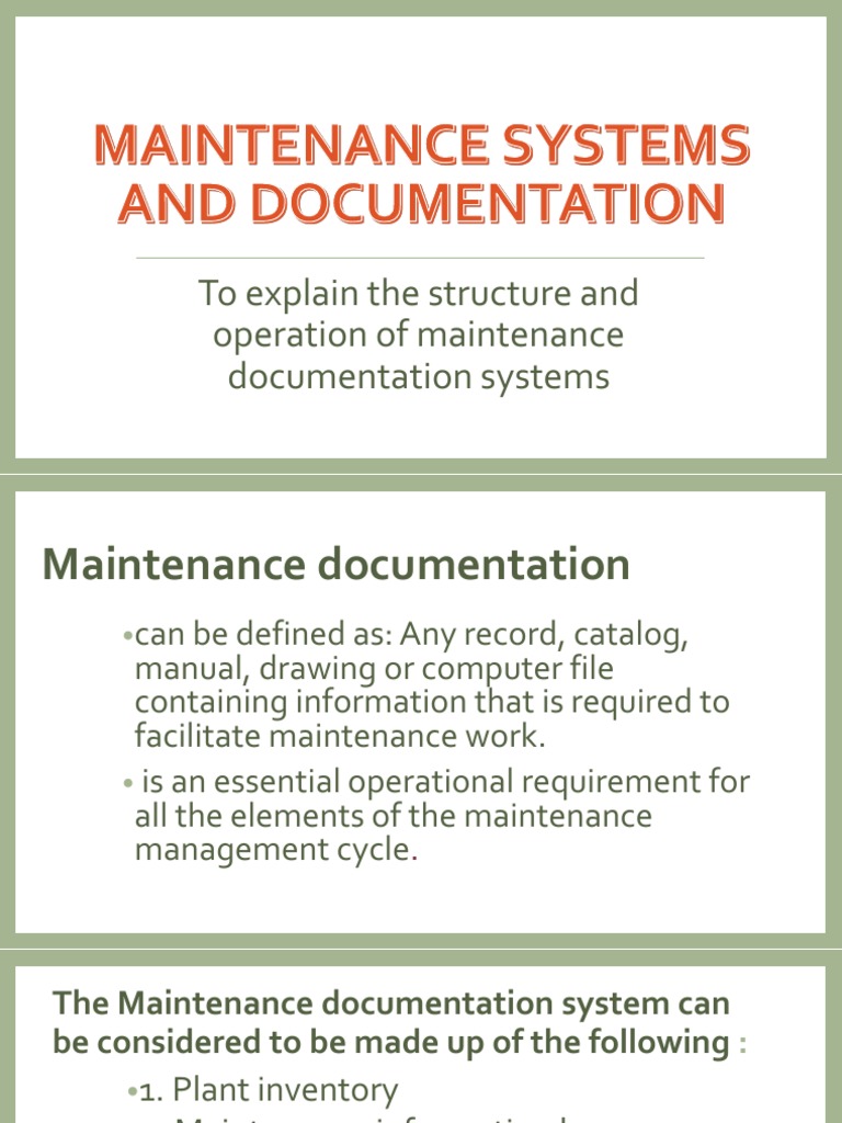 Maintenance Systems and Documentation | PDF