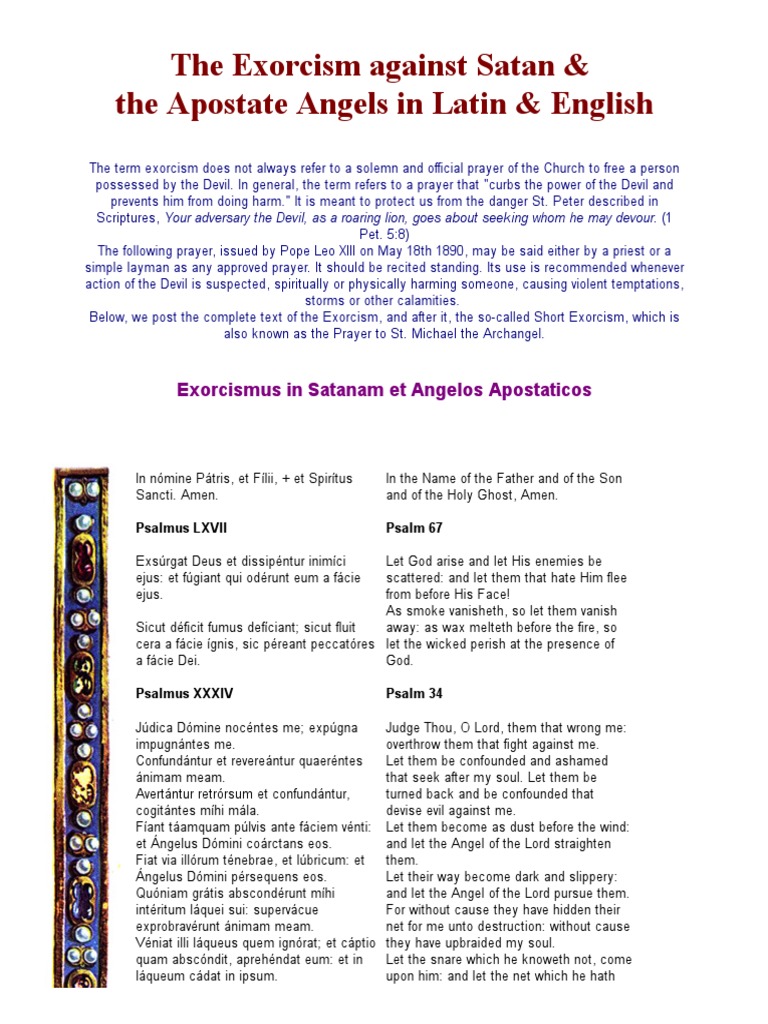 The Exorcism Against Satan and the Apostate Angels in Latin and English ...