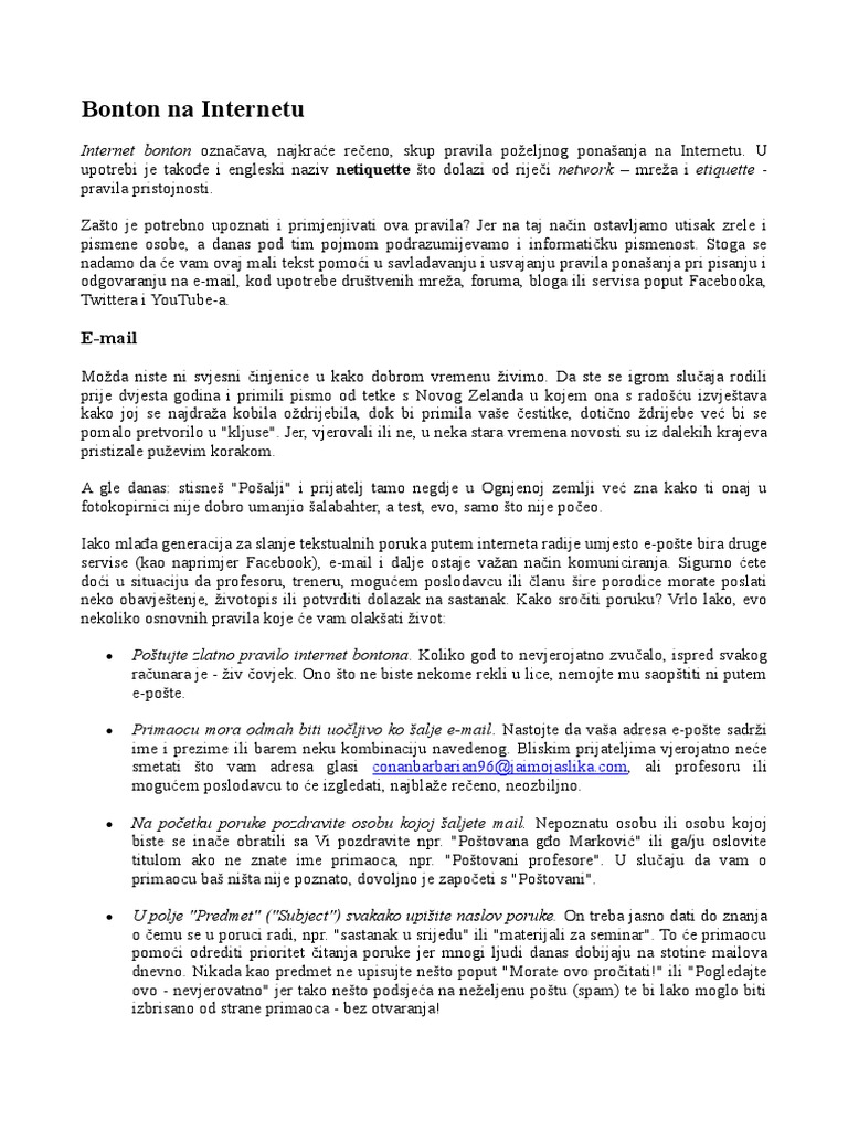 Bonton Na Internetu | PDF