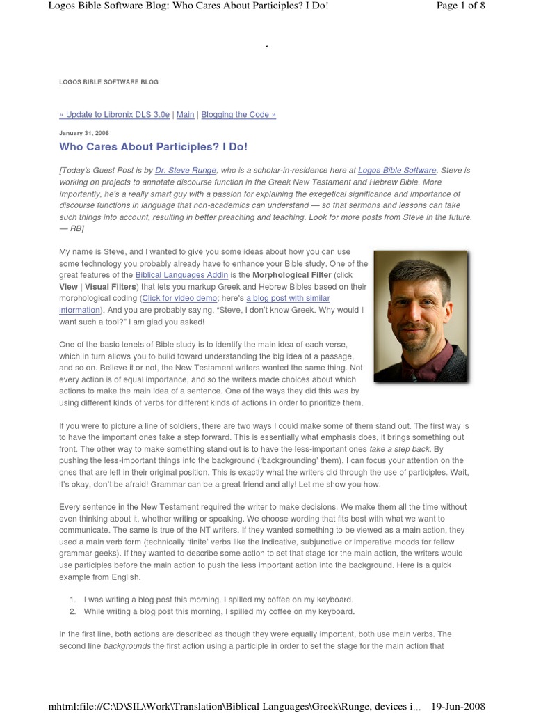 Who Cares About Participles? I Do!: Update To Libronix DLS 3.0e Main ...