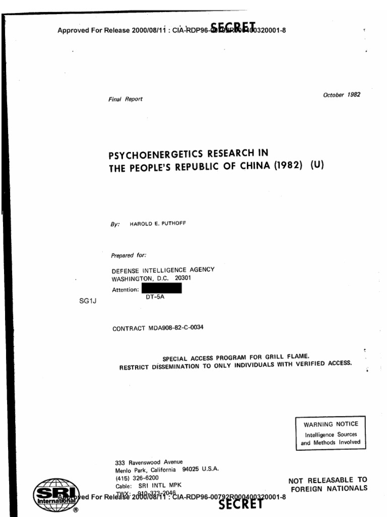 Psychoenergetics Research in People's Republic of China Harold E ...