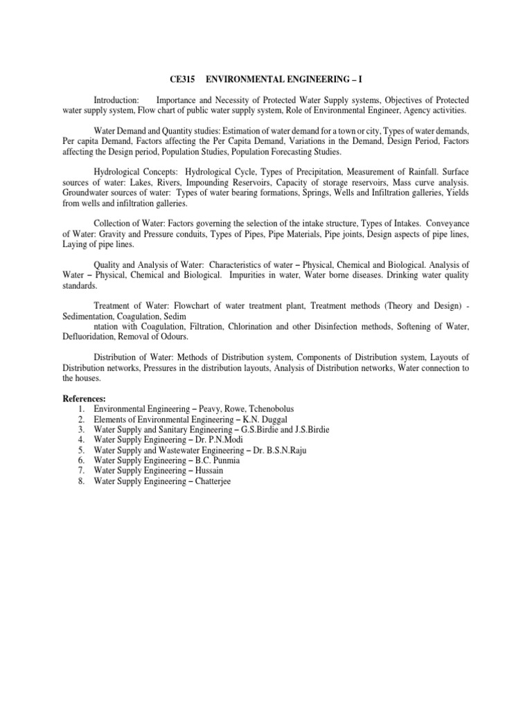 Ce315 Environmental Engineering | PDF