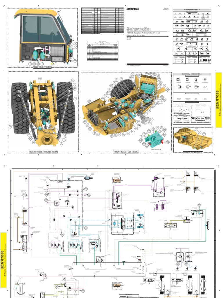 Camion Articulado 730C2 Plano HYD 2016 SIS PDF | PDF | Valve | Brake