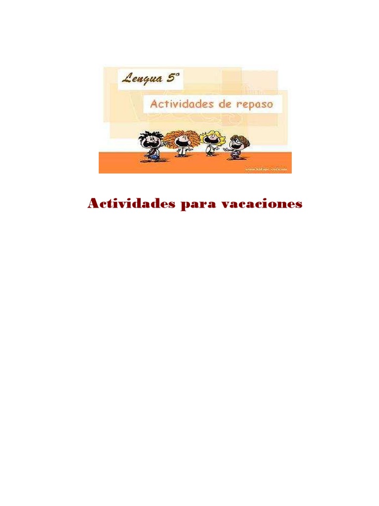 Repaso Verano Lengua 5º C.P. ARTURO DUO | PDF | Adjetivo | Palabra