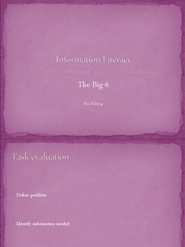 The Big 6 Information Literacy Steps | PDF