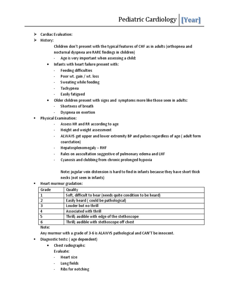 Pediatric Cardiology | PDF | Heart Failure | Congenital Heart Defect