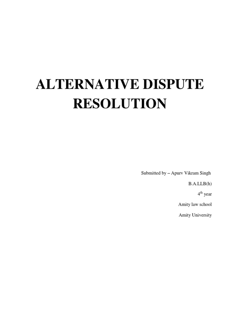 Alternative Dispute Resolution | PDF | Alternative Dispute Resolution ...