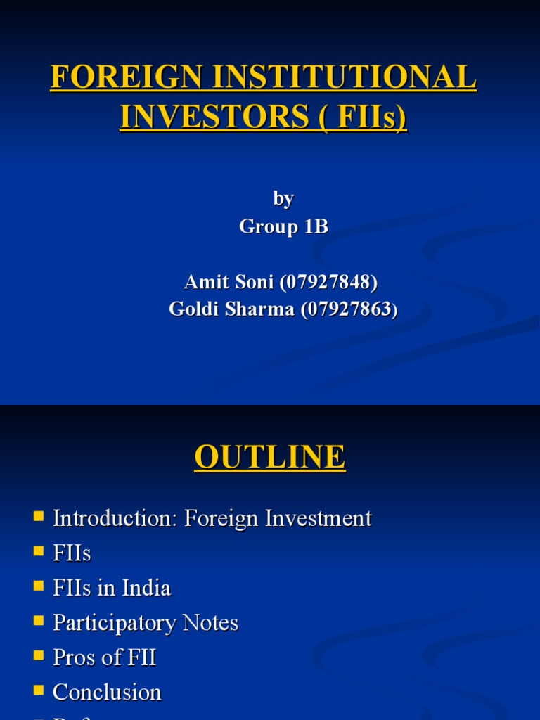 Foreign Institutional Investors (Fiis) | PDF | Stocks | Investing