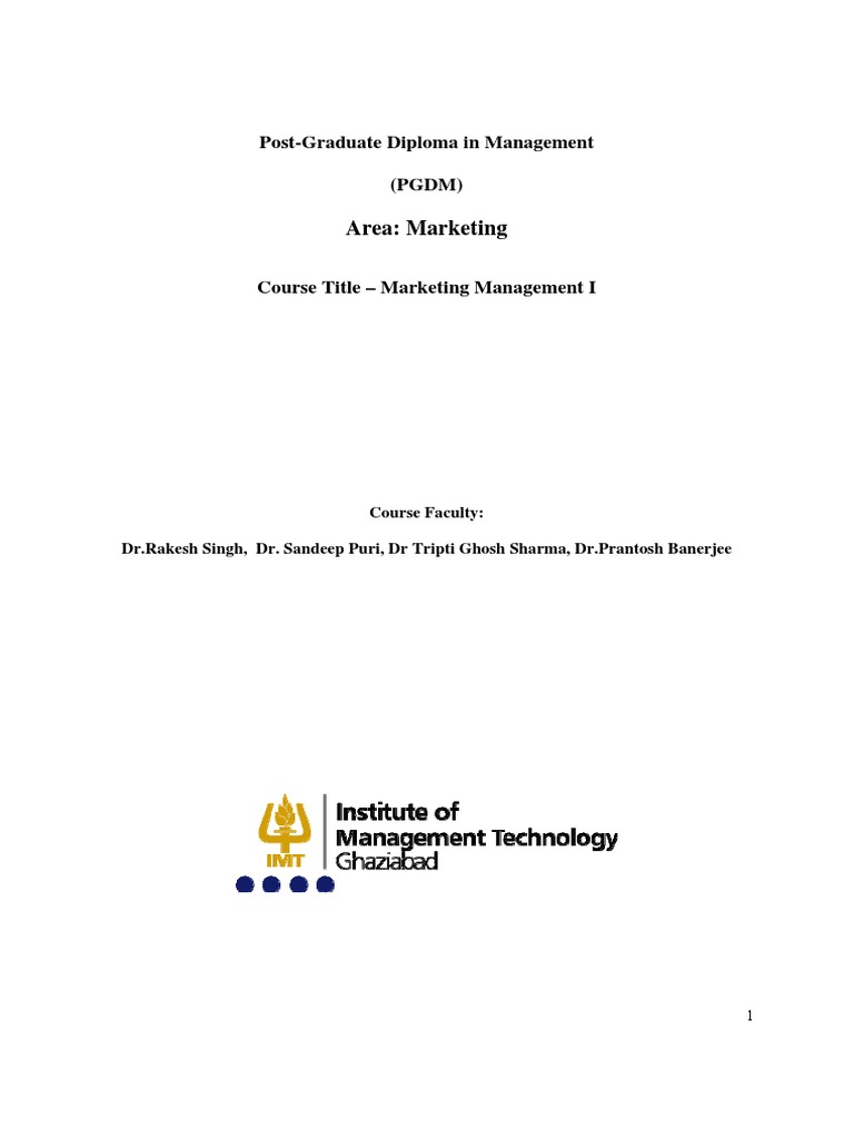 Marketing Management I Course Overview | PDF | Consumer Behaviour ...