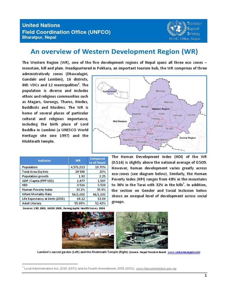 An Overview of Western Development Region (WR) : United Nations Field ...