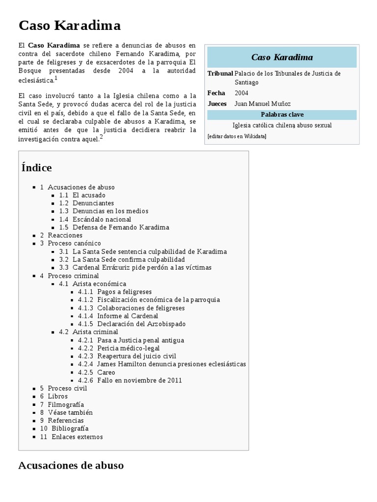 Caso Karadima | PDF | comportamiento abusivo | Sociedad