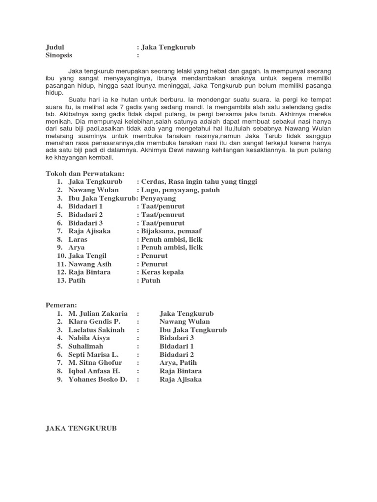 Naskah Jaka Tarub | PDF