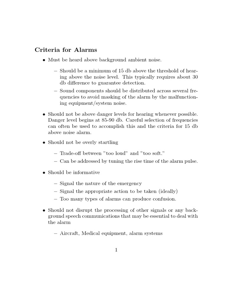 Criteria for Effective Alarms | PDF