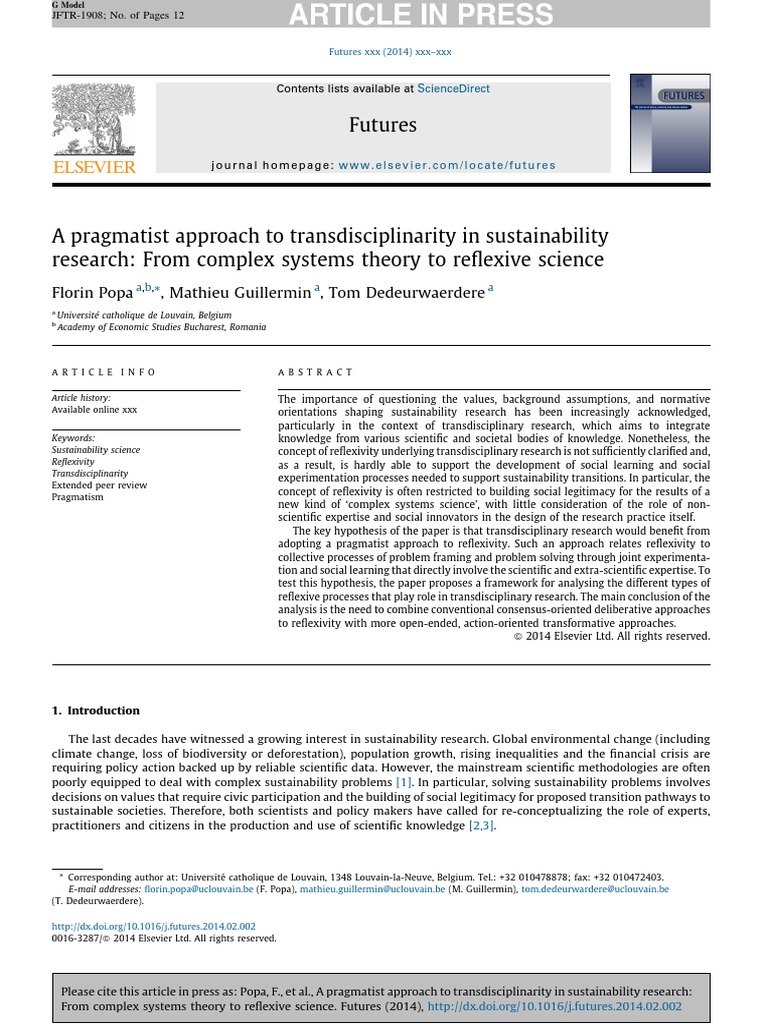 Futures: Florin Popa, Mathieu Guillermin, Tom Dedeurwaerdere | PDF ...