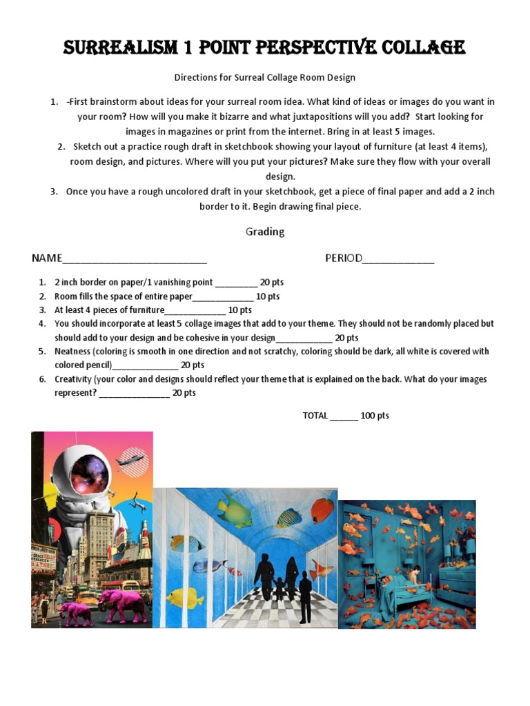 Surrealism 1 Point Perspective Collage | Download Free PDF | Collage ...