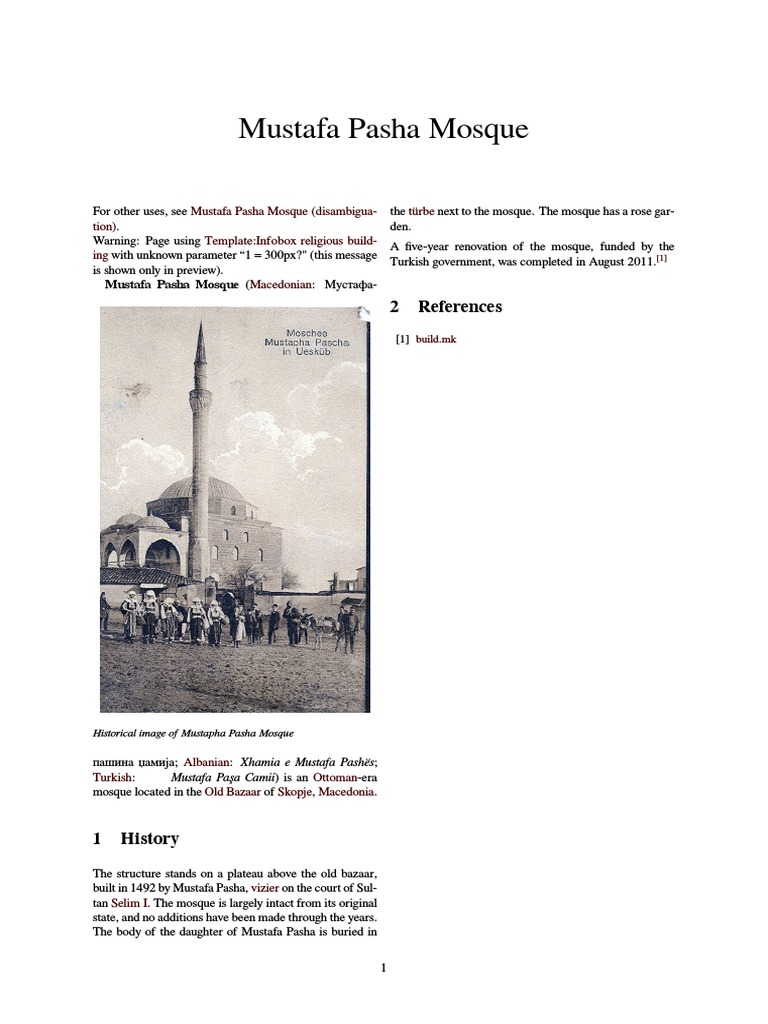 Mustafa Pasha Mosque: 2 References | PDF | Computing And Information ...