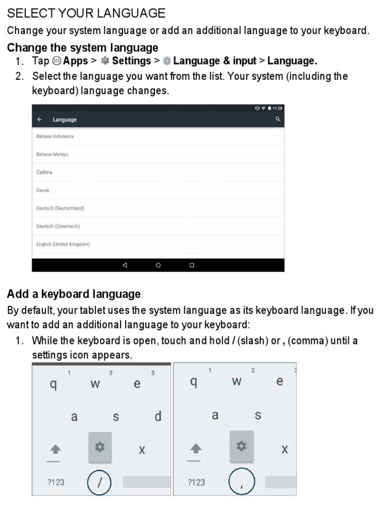 Select Your Language: Change The System Language | PDF