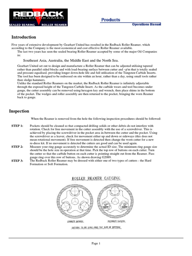 Redback Operations Manual | PDF | Screw | Machines