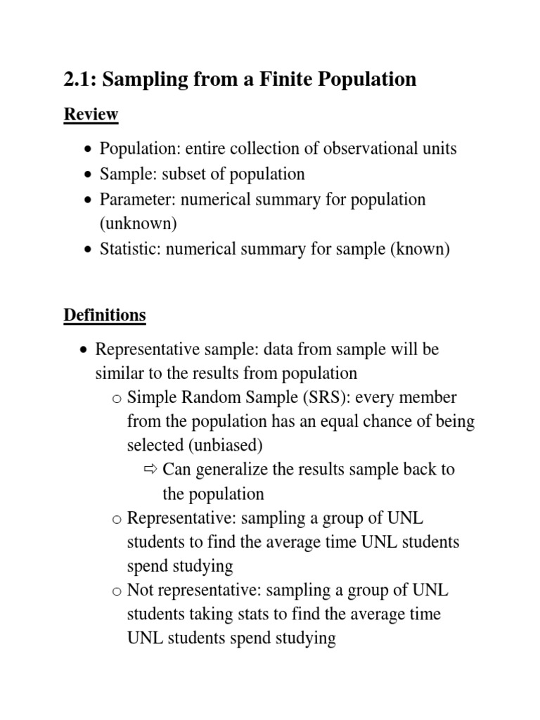 An In-Depth Guide to Sampling from a Finite Population: Defining Key ...