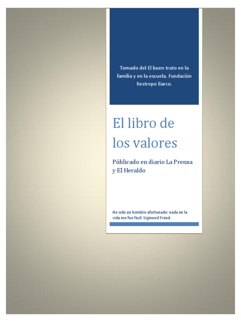 El Libro de Los Valores PDF | PDF | Tolerancia | Moralidad