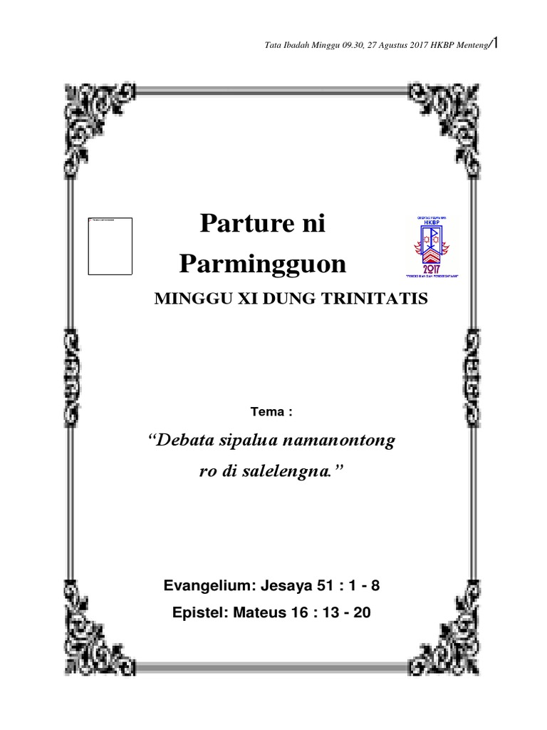 11 Dung Trinitatis 09.30 27082017 Final | PDF