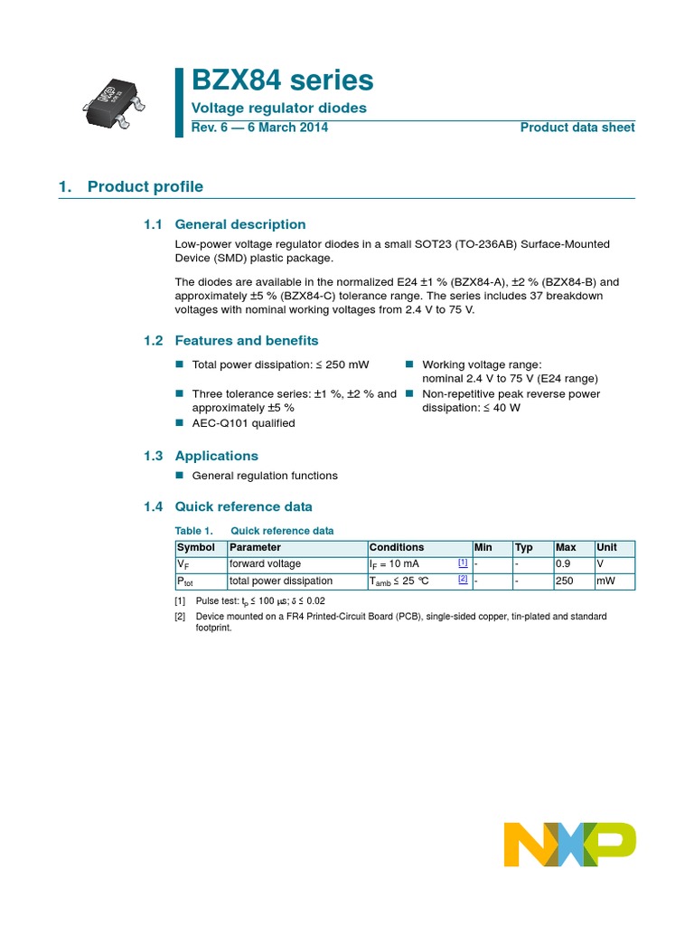 bzx84 Series r6 NXP PDF | PDF | Diode | Capacitor