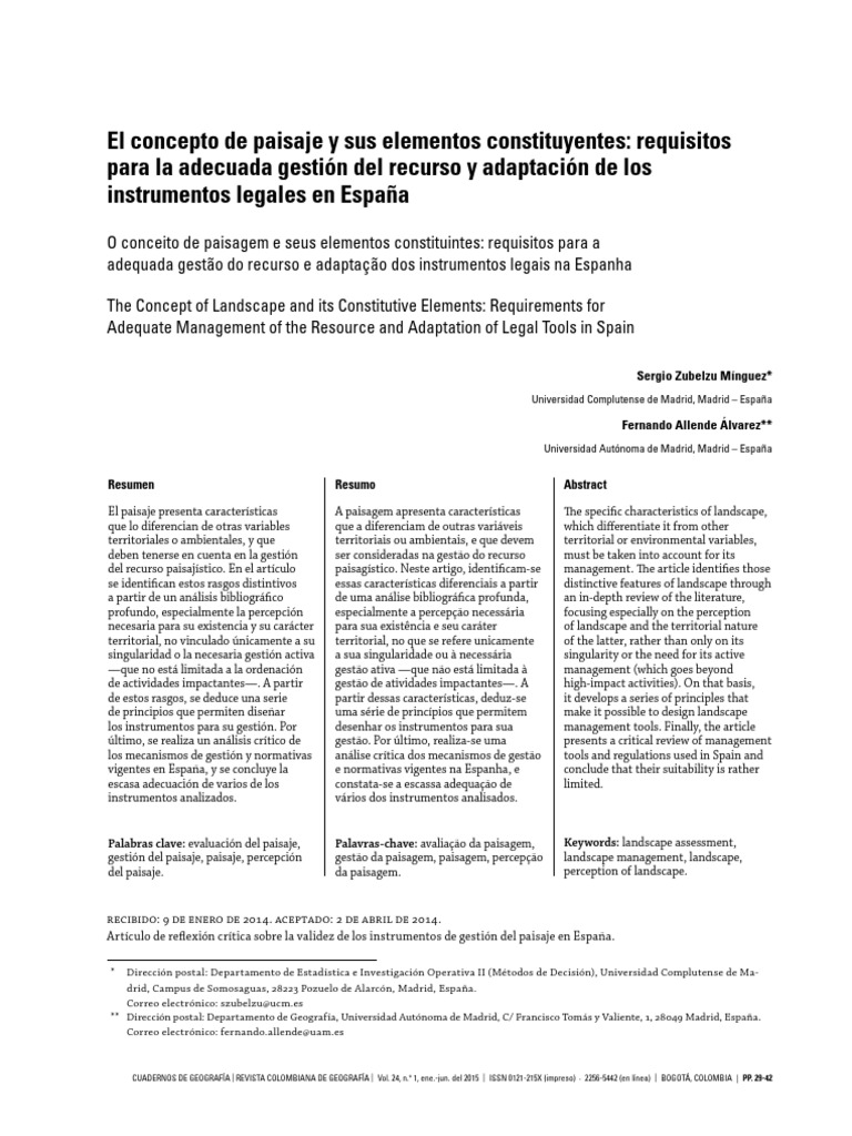 Dialnet - El Concepto de Paisaje Y Sus Elementos Constituyentes ...